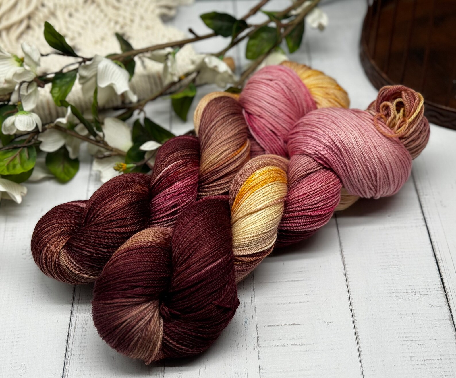 A Rose at Dawn - Autumn Yarn, Hand Dyed, Fingering Sock Yarn, Hand ...