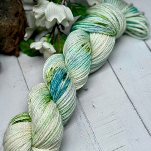 Jade - Indie Dyer, Hand Dyed, Fingering Sock Yarn, Hand Painted, White ...