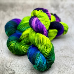 Wicked - Neon Green, Neon Purple, Neon Pink, Blue Hand Dyed Yarn ...