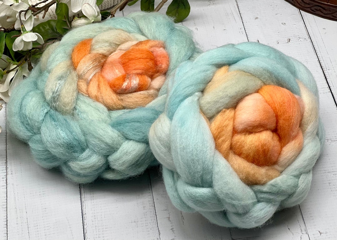 Sunset Cove - Wool for Spinning and Felting, Wool Roving, Hand Dyed ...