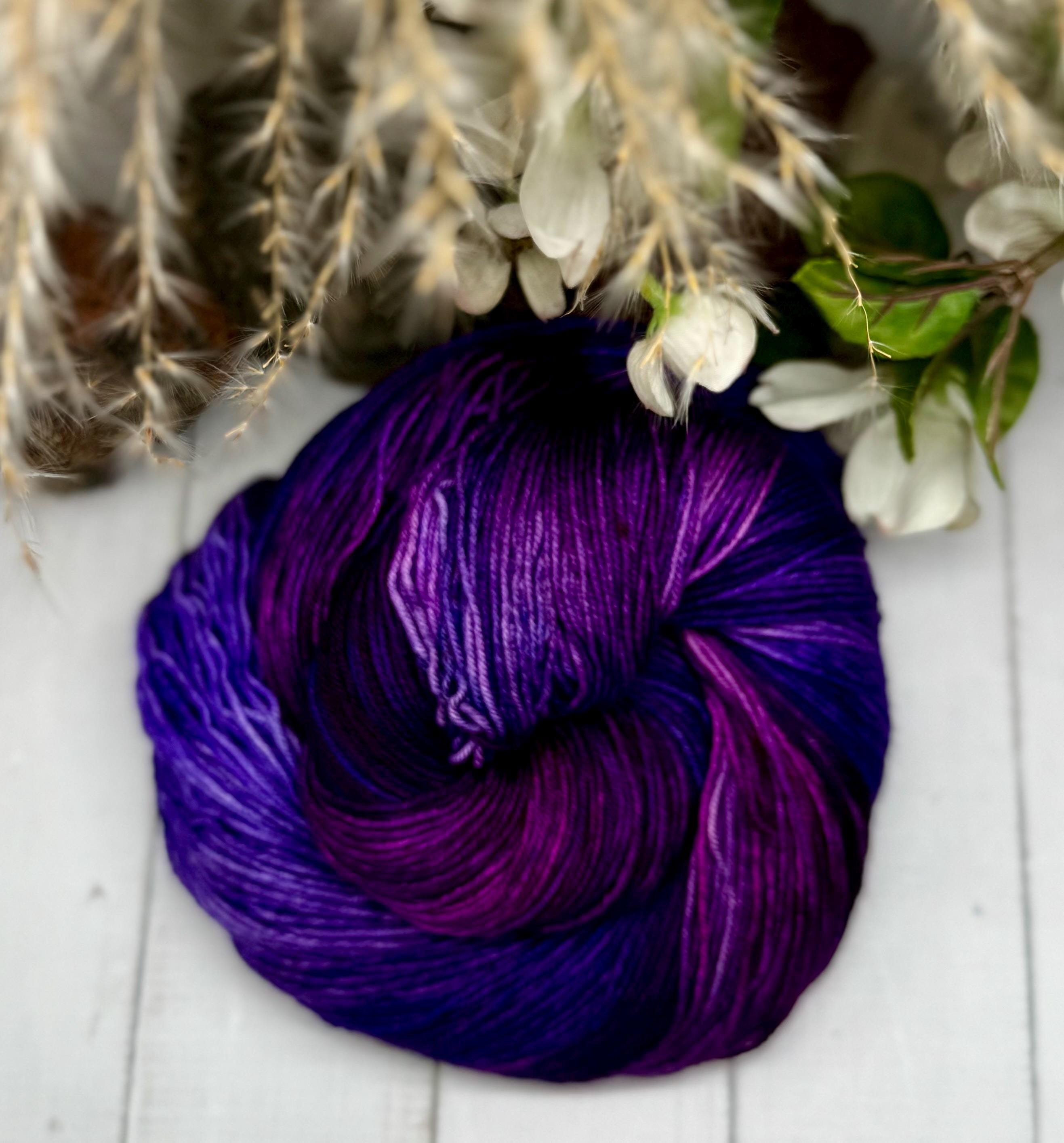 Whose Eating Sour Grapes? - Purple, Neon Pink, Black, Merino Nylon Yarn ...