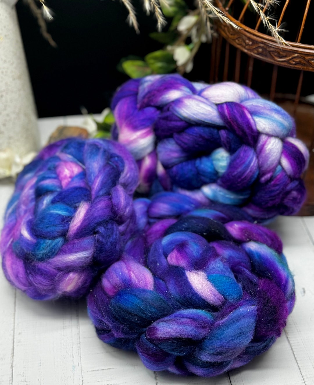Purple Quartz - Wool for Spinning and Felting, Wool Roving, Hand Dyed ...