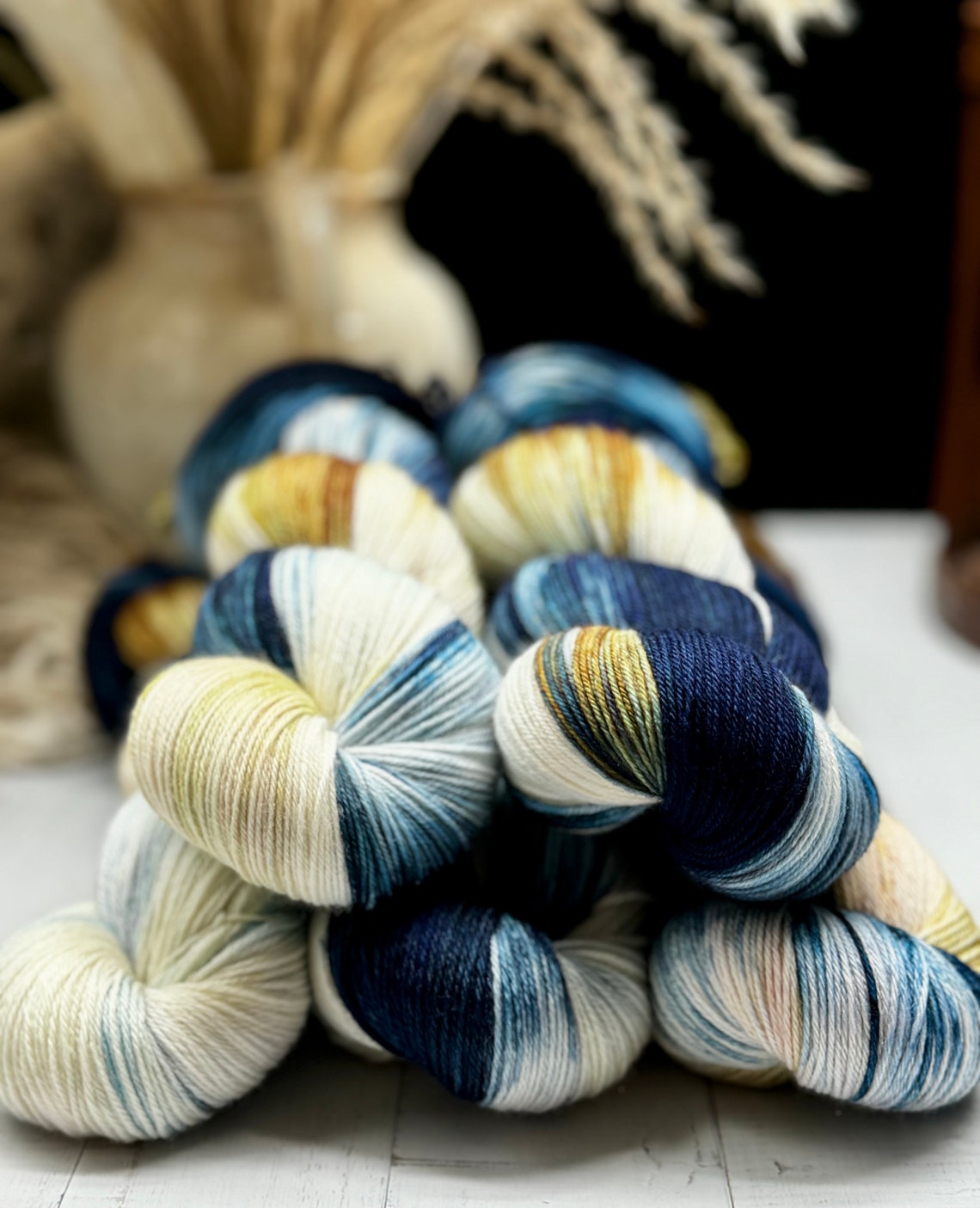 Dragonfly in Amber - Blue, Green, Gold, Hand Dyed Superwash Merino ...