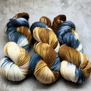 Dragonfly in Amber Blue, Gold, Yellow, White Merino Nylon Yarn ...