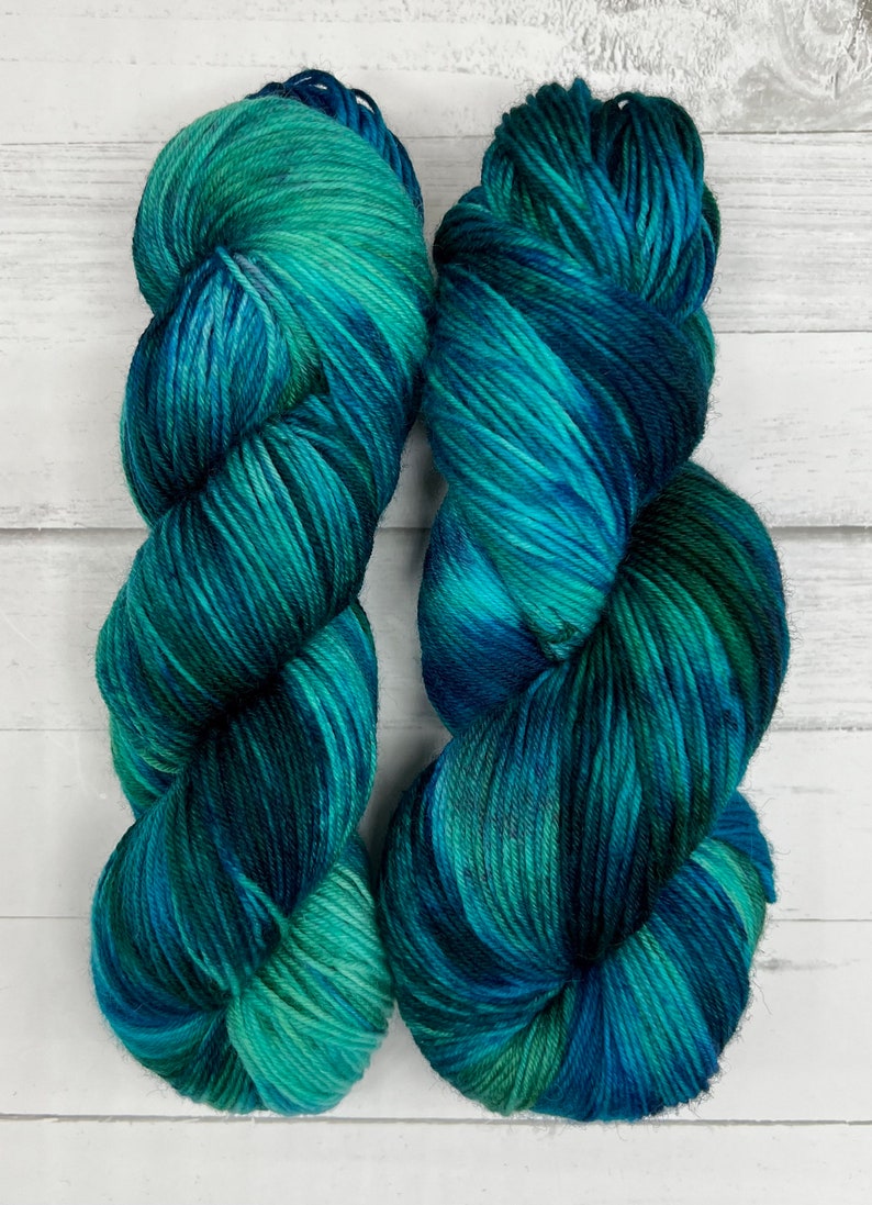 Fathoms Below Blue Green Ocean Colors Hand Dyed 75/25 - Etsy