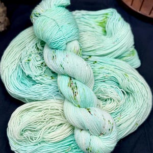 Jade - Indie Dyer, Hand Dyed, Fingering Sock Yarn, Hand Painted, White ...