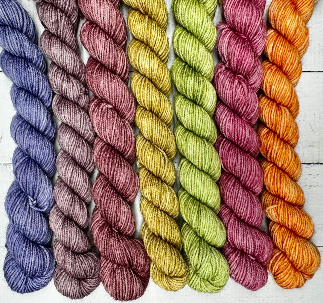 Machrie Moore Mini Skien Set Muted Colors, Hand Dyed Yarn, Solid Color Yarn, Indie Dyed Yarn ...