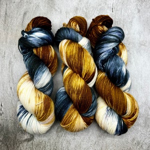 Dragonfly in Amber Blue, Gold, Yellow, White Merino Nylon Yarn ...