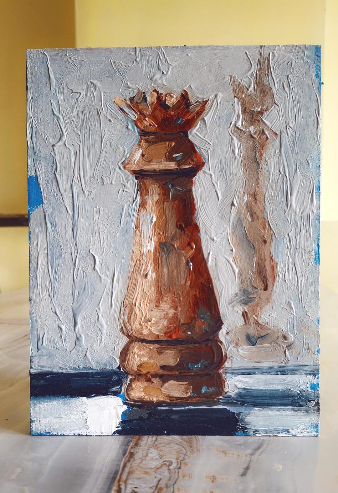 Gueen Chess Oil Painting.chess Piece Original Painting.chess Art.gueen ...