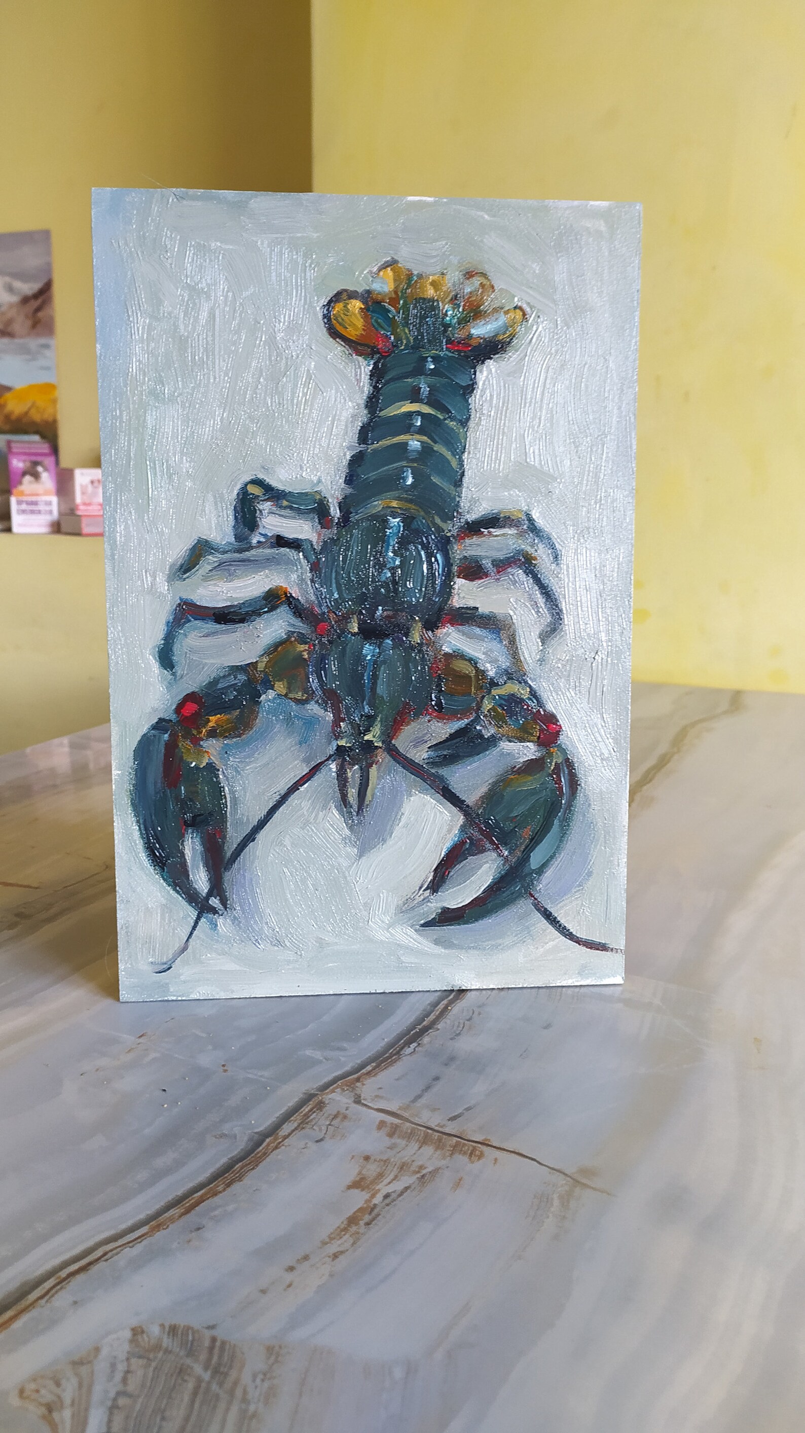 Lobster Painting.lobster Oil Painting.seafood Art.lobster Original ...