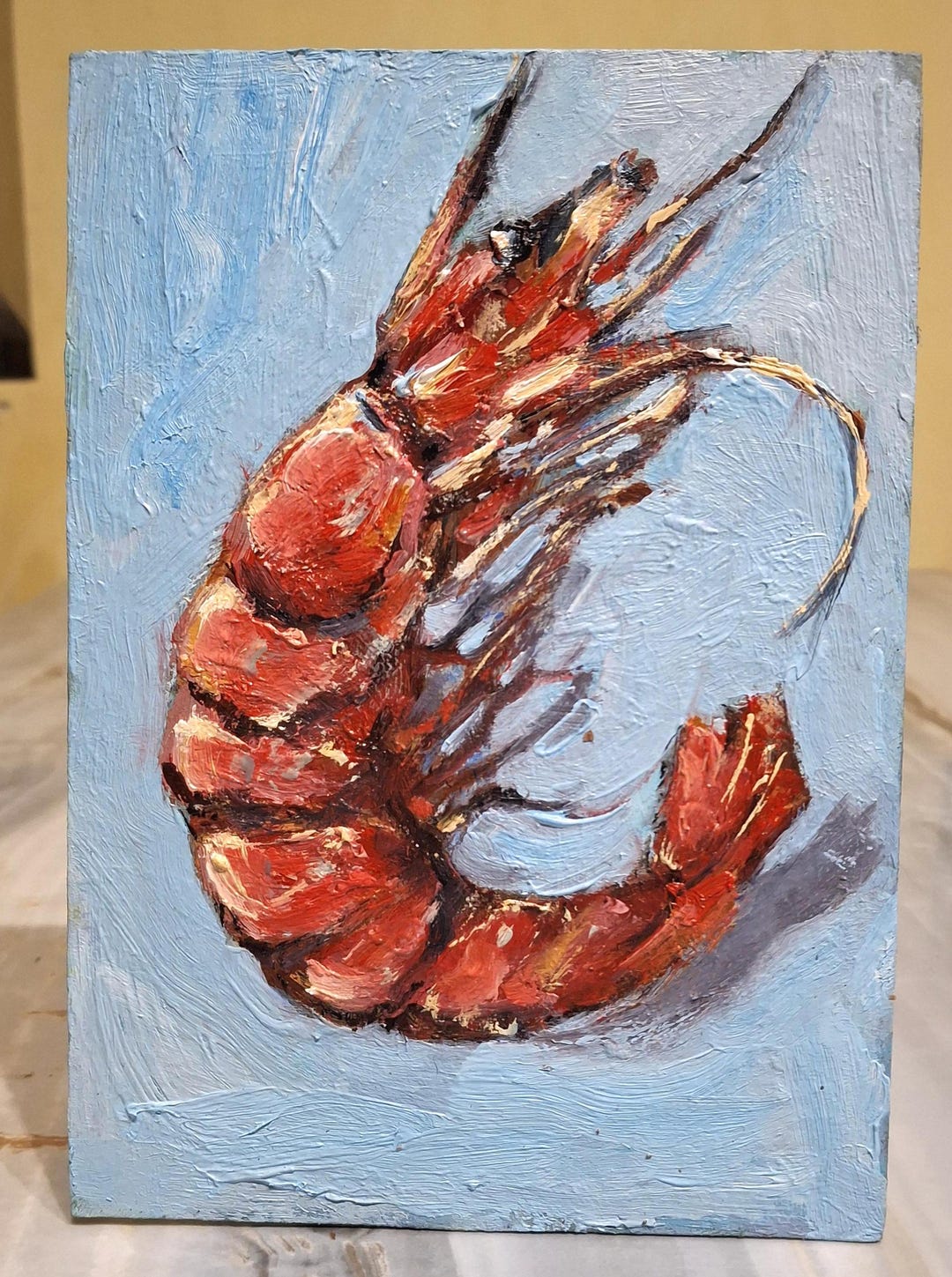 Shrimp Painting.red Shrimp Original Painting.seafood Painting.red ...