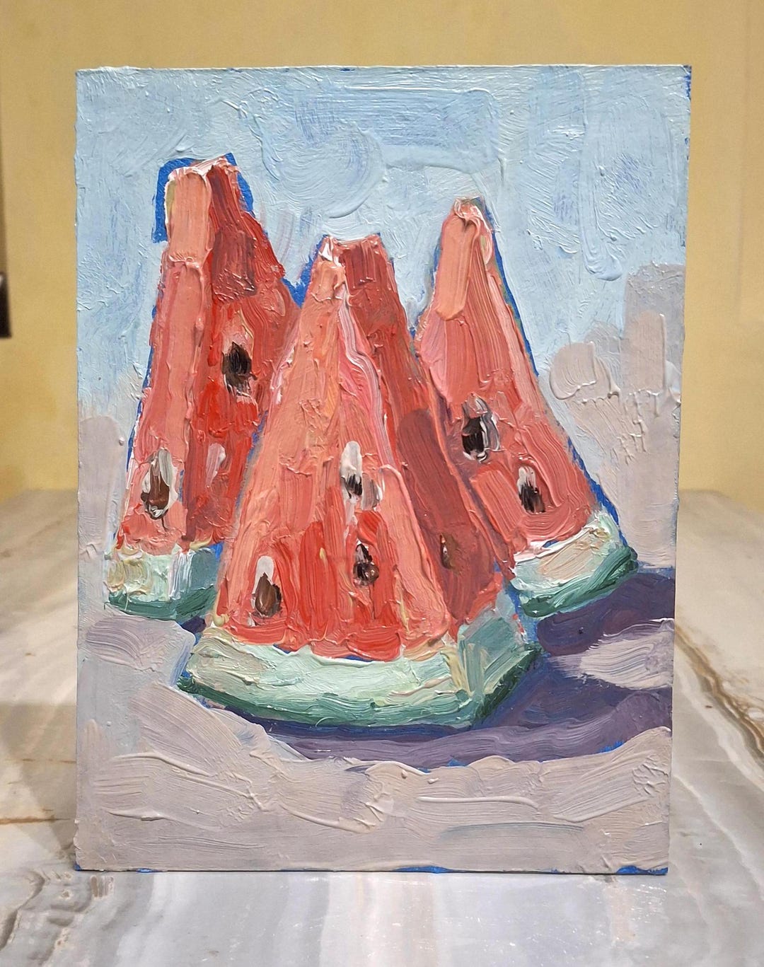 Watermelon Oil Painting Original Painting Watermelon Slice Painting ...