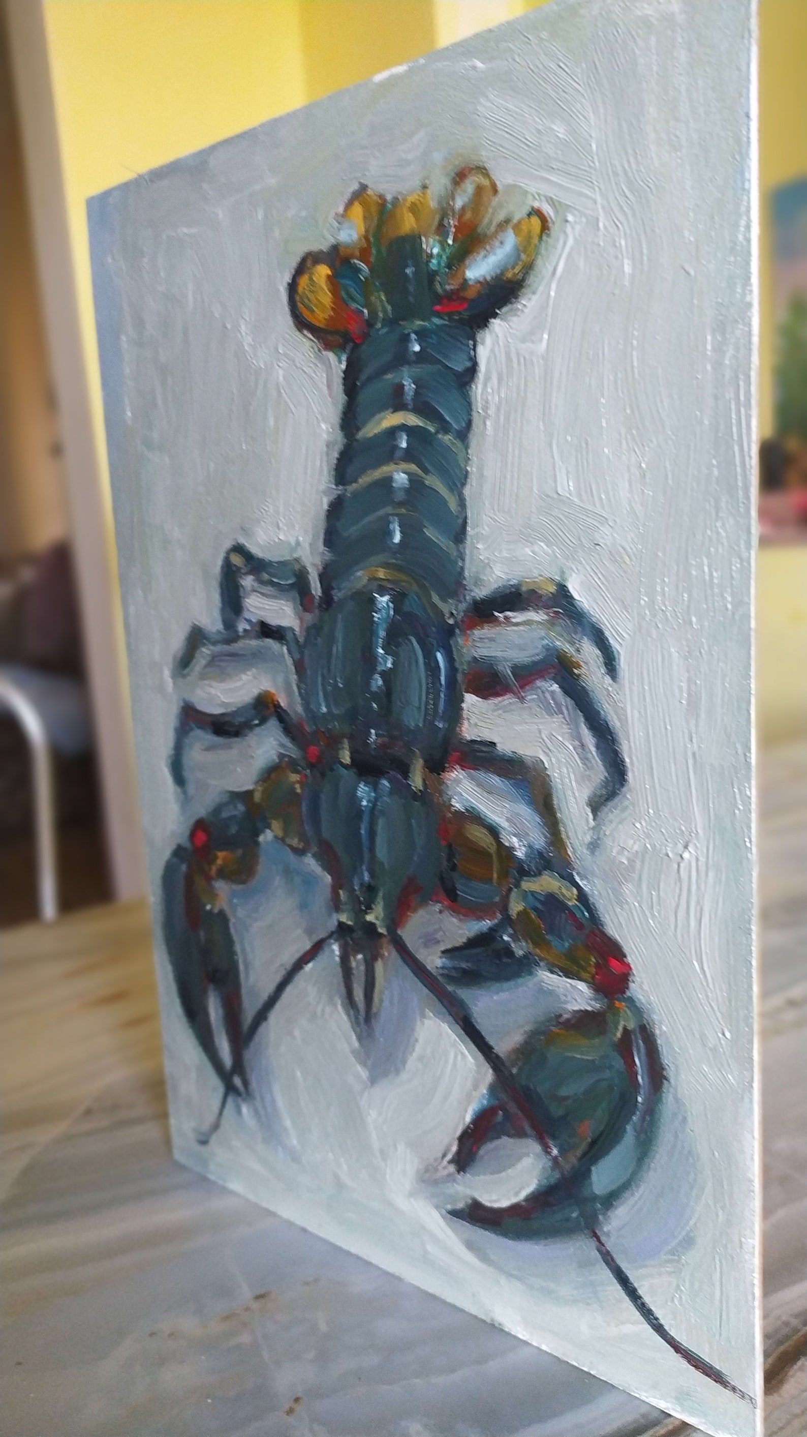 Lobster Painting.lobster Oil Painting.seafood Art.lobster Original ...