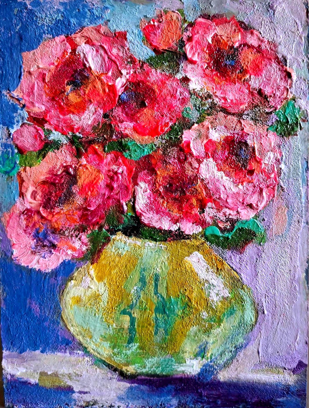 Floral Painting. Flowers Original Painting.peonies Abstract Acrylic ...