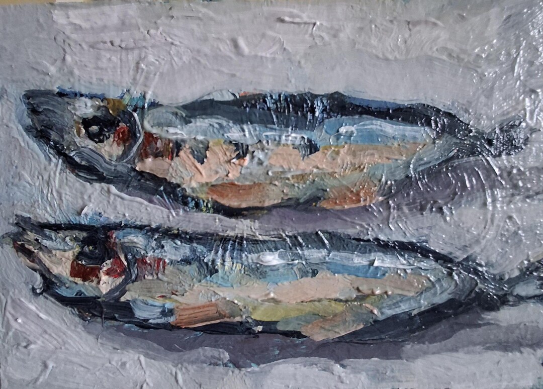 Sardines Oil Painting.abstract Sardines Painting..original Art.sardines ...