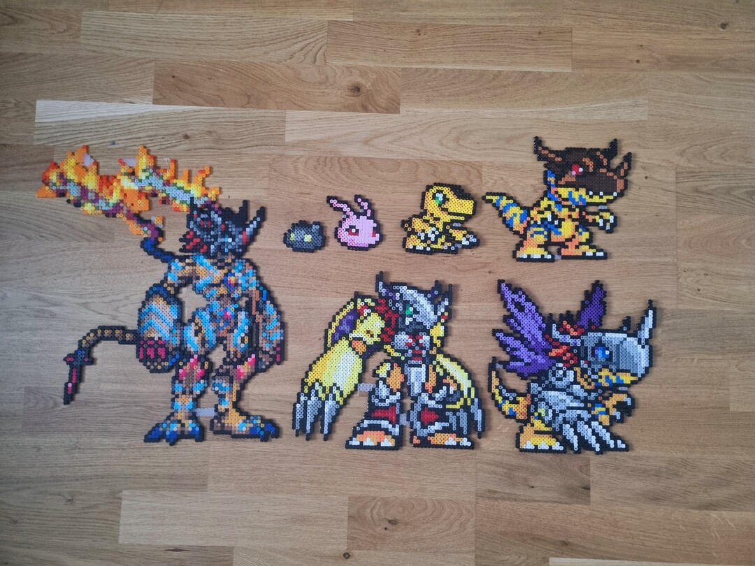 Digimon Agumon Evolution Set Perler Beads Patterns - Etsy