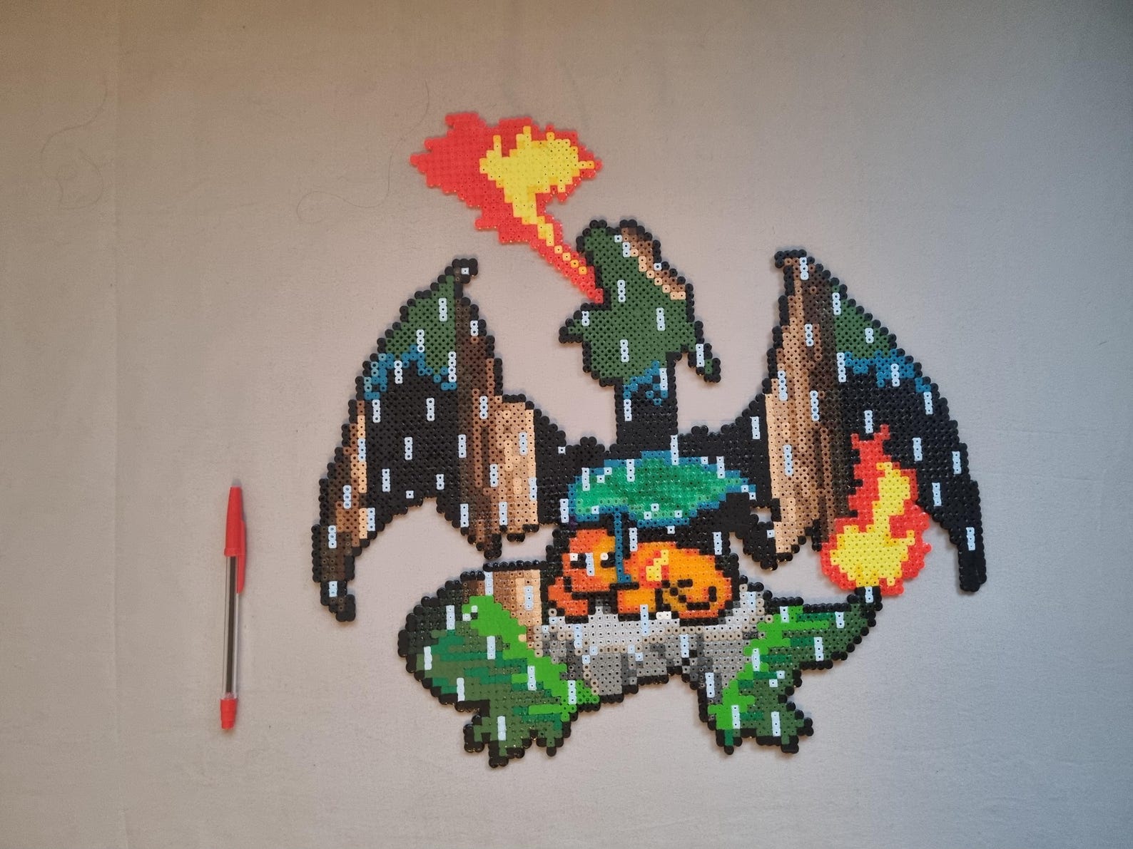 Abandoned Charmander Charizard Silhouette Perler Beads Hama Art - Etsy