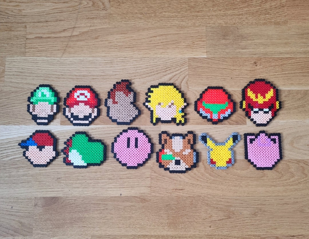 Super Smash Bros Ultimate Character Logo Set! Perler Beads Art Page 1 ...