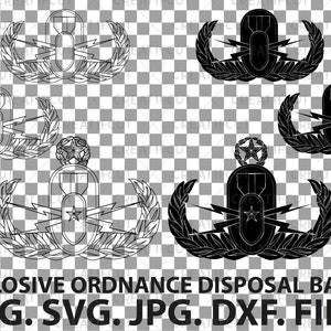 Explosive Ordnance Disposal Basic, Senior and Master EOD Badge Vector ...