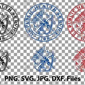 United States Public Health Service Seal and Insignia Svg. Black, Red ...