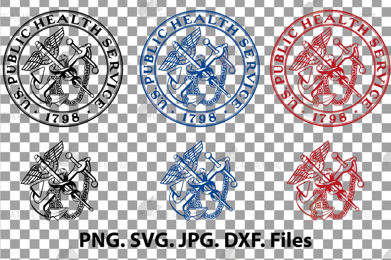 United States Public Health Service Seal and Insignia Svg. Black, Red ...