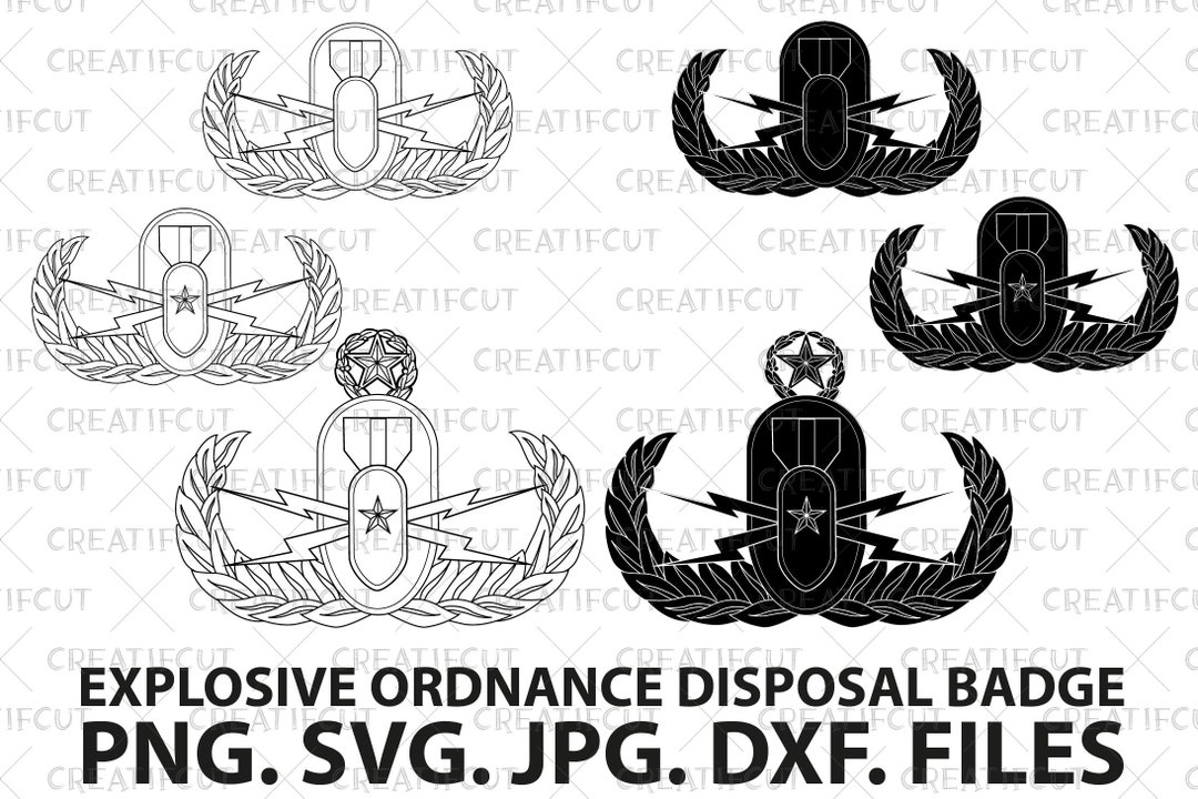 Explosive Ordnance Disposal Basic, Senior and Master EOD Badge Vector ...