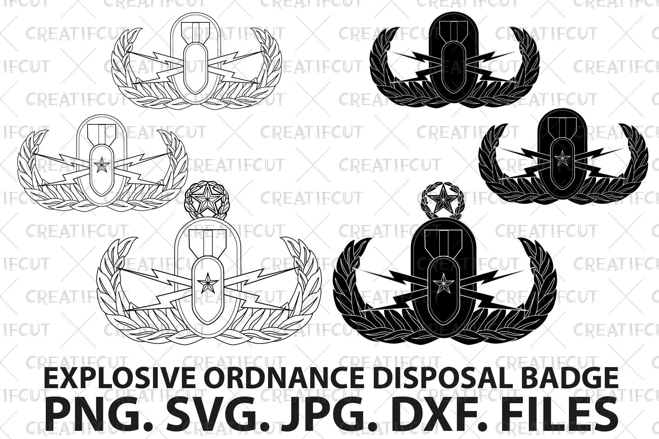 Explosive Ordnance Disposal Basic, Senior and Master EOD Badge Vector ...