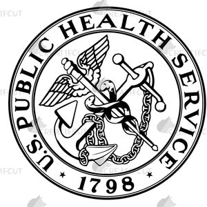 United States Public Health Service Seal and Insignia Svg. Black, Red ...