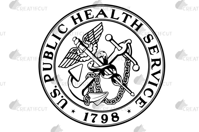 United States Public Health Service Seal and Insignia Svg. Black, Red ...