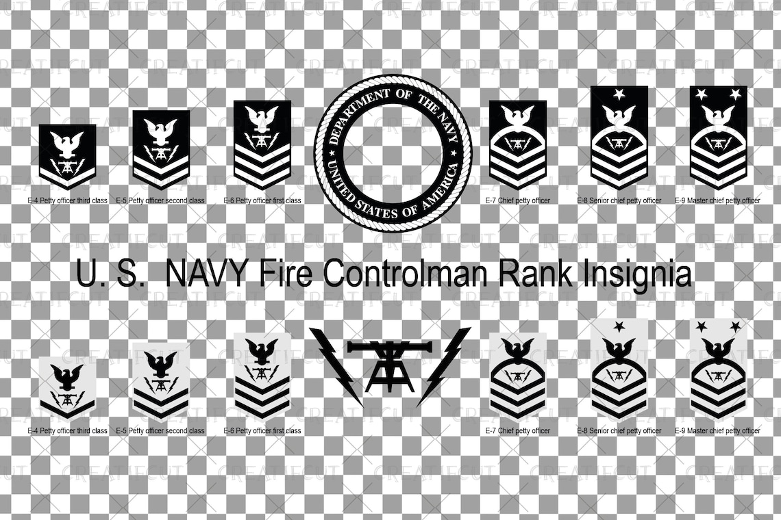 United States NAVY Fire Controlman Ranks and Striker Mark SVG - Etsy