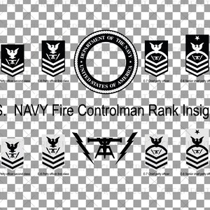 US Navy Fire Controlman Ranks Insignia, USN Clip Art (svg, Png, Jpg ...