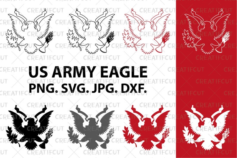 United States Army Eagle Silhouette Svg, Printable USA Eagle Clip Art ...