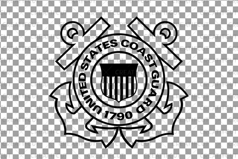 United States Coast Guard Seal Svg. Color Black Red Blue - Etsy
