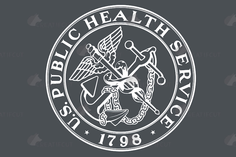 United States Public Health Service Seal and Insignia Svg. Black, Red ...
