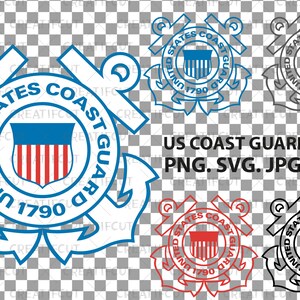 United States Coast Guard Seal Svg. Color, Black, Red, Blue USCG Seal ...