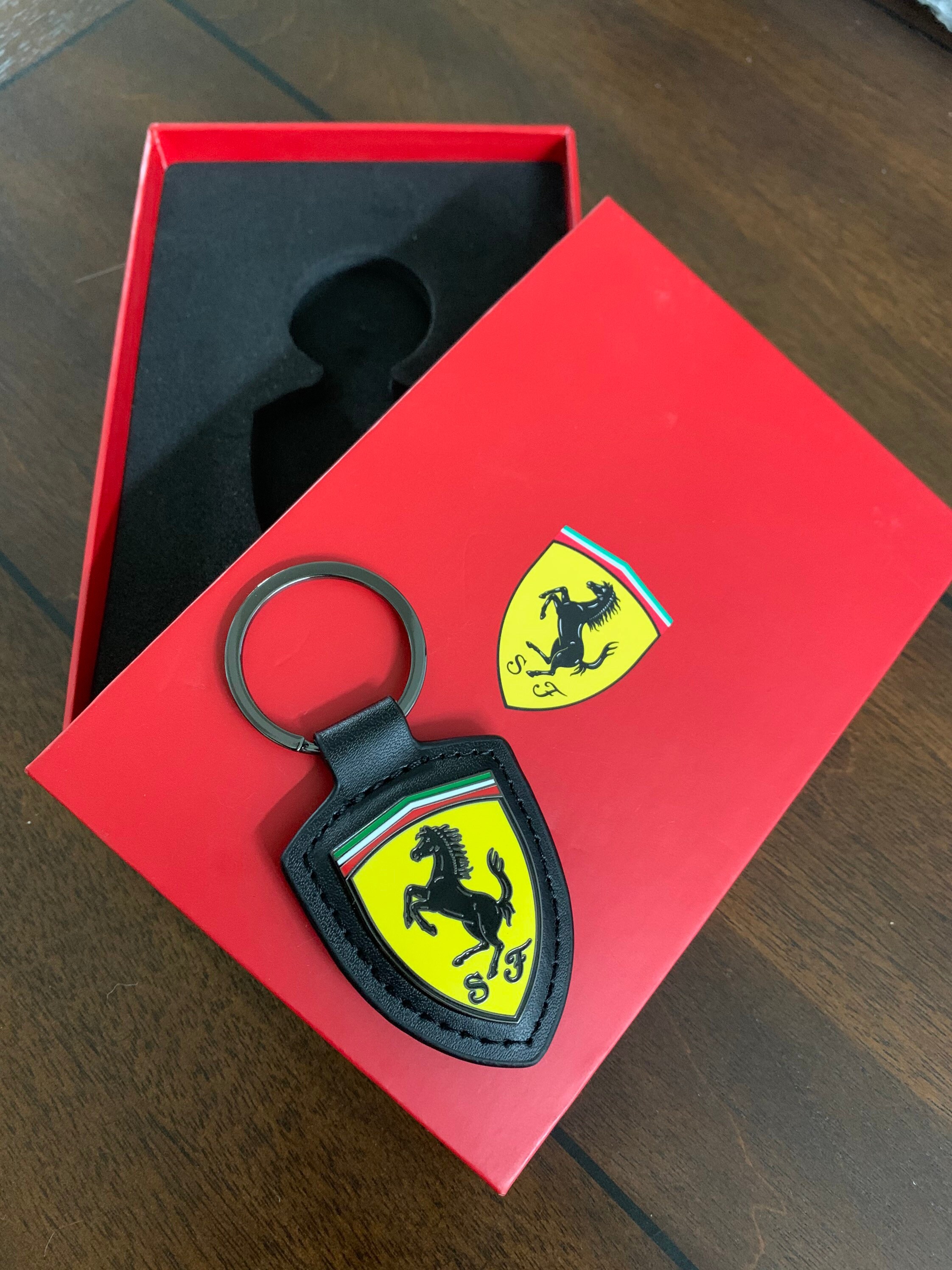Ferrari Leather Key Chain Free Shipping This beautiful | Etsy
