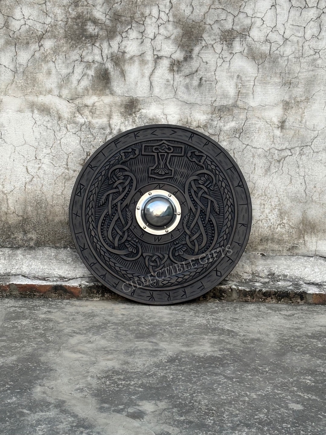 Norse Shield , Hand Carved Viking Warriors Shield , Norse-inspired ...