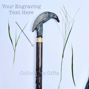 Personalized Crow Walking Stick - Engraved Raven Walking Cane - Bird ...