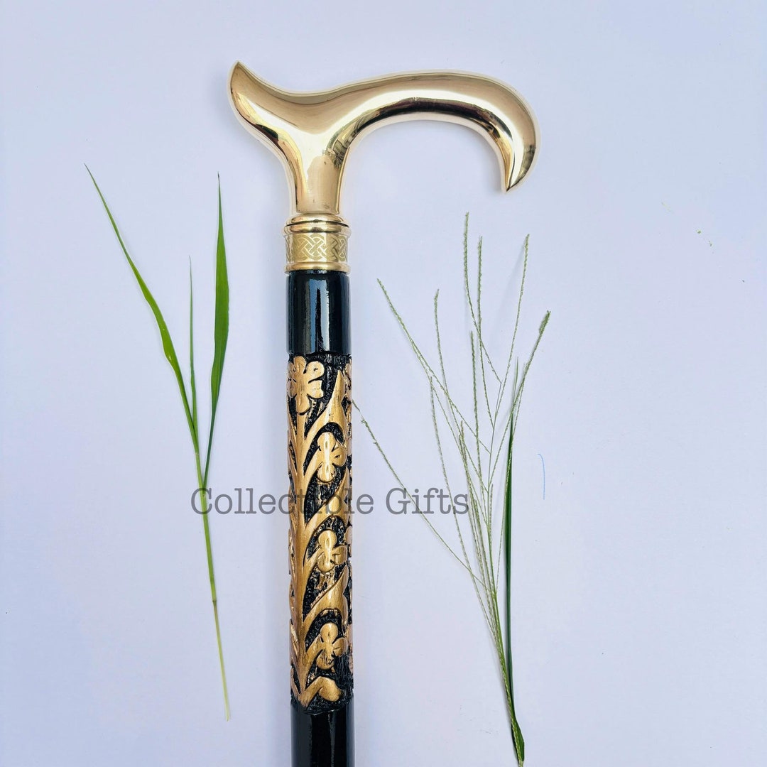 Personalized Carving Wooden Cane - Victorian Walking Stick - Elegant ...