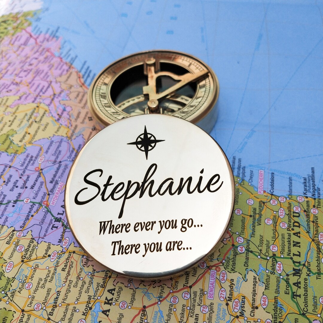 Personalized Compass, Custom Engraved Compass, Anniversary Gift Compass ...