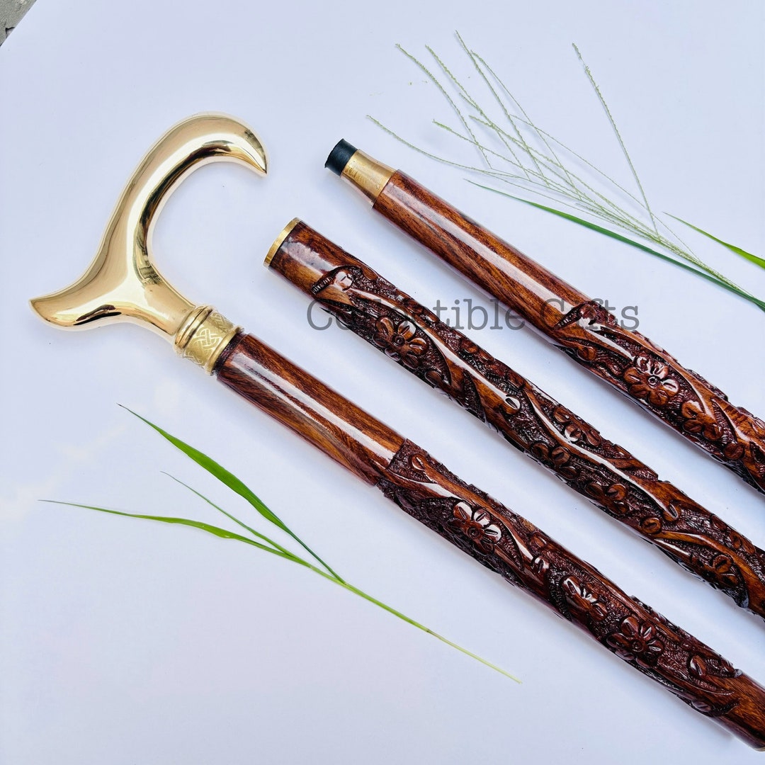 Personalized Wooden Walking Stick - Engraved Walking Cane - Retirement ...