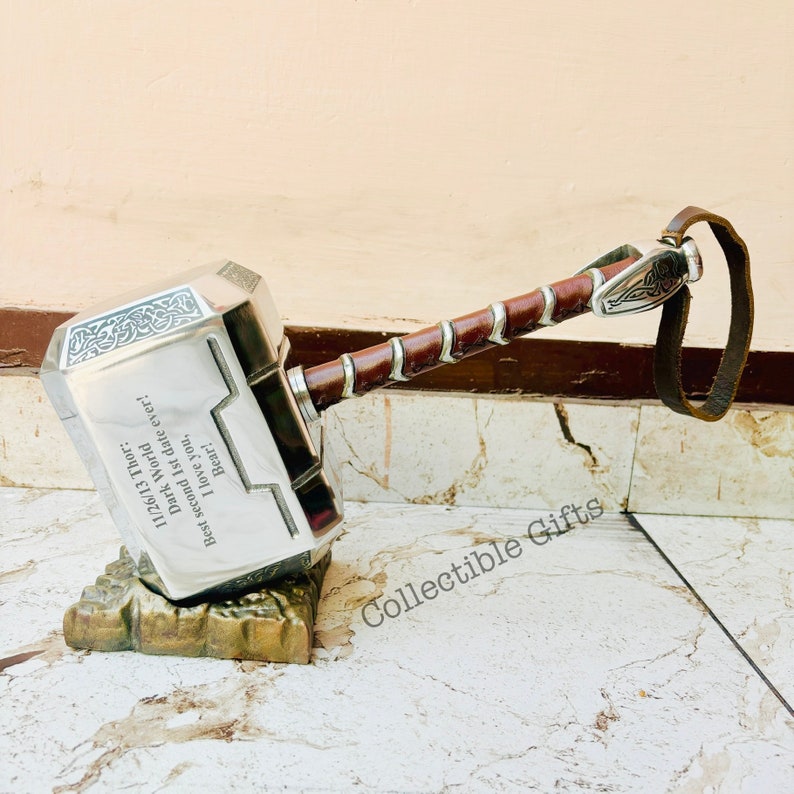Personalized Handcrafted Thor's Hammer , Engraved Thor's Hammer Wall ...