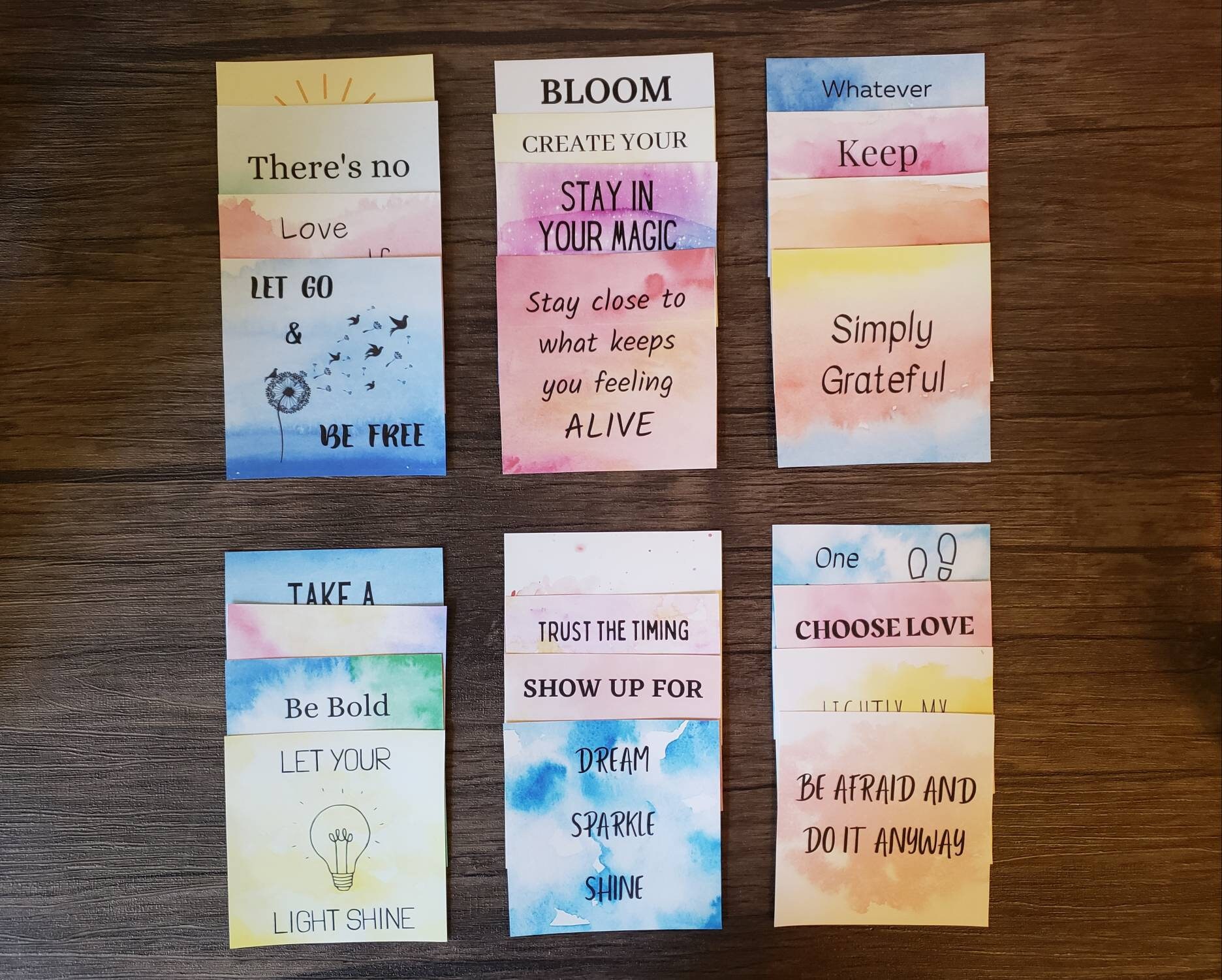Printable Positivity Cards Inspirational Quote Cards Set of | Etsy