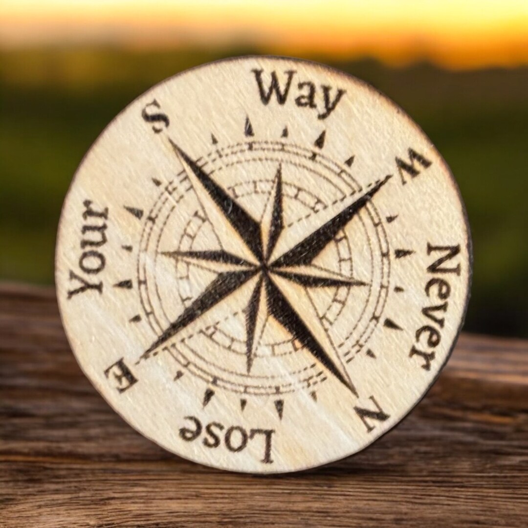 Inspiration Token, Compass Coin, Guidance Reminder, Youth Camp - Etsy