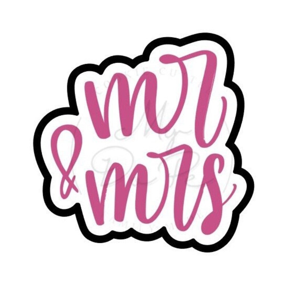Mr & Mrs Fancy Lettered Cookie Cutter | Fondant and Clay Cutter ...
