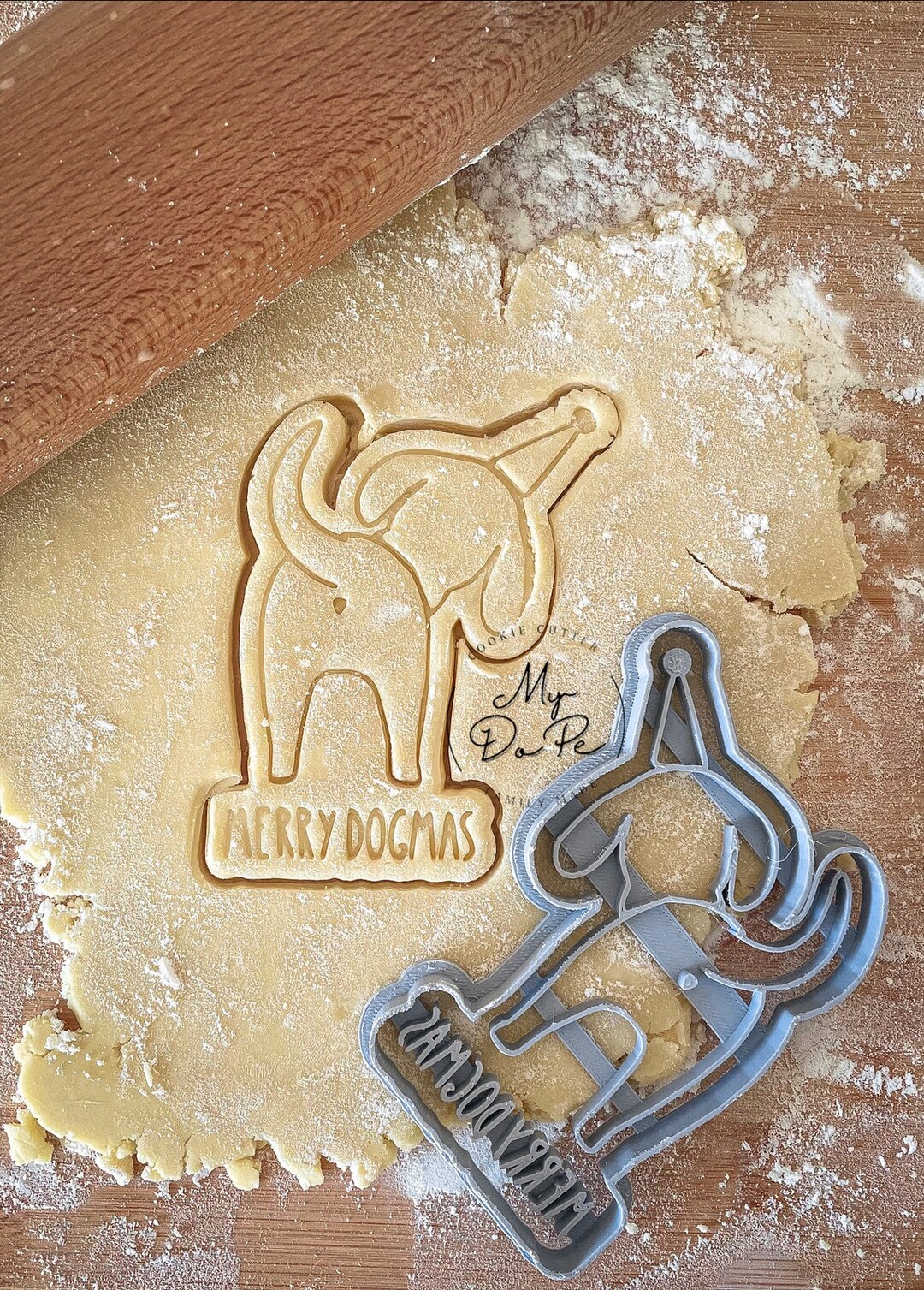 Merry Dogmas Cookie Cutter | Dog Cookie Cutter | Christmas Cookie ...