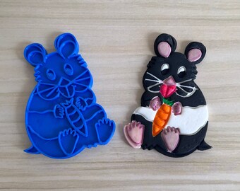 Long-haired Hamster Cookie Cutter With Optional Stamp - Dough, Icing ...