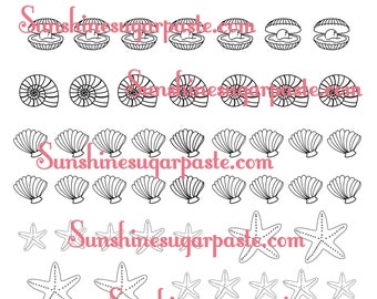 Beach Fun Royal Icing Transfer Templates for Cookies or - Etsy