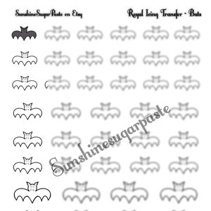 Bats - Royal Icing Transfer Sheet - Etsy