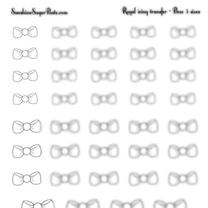 Bow 3 Sizes - Royal Icing Transfer Sheet - Etsy